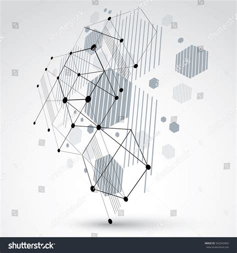 Technical Drawing Made Using Dashed Lines Stock Illustration 542343454