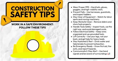 Constuction Safety Tips Template Postermywall
