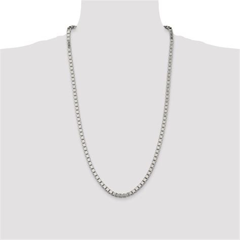 Sterling Silver 45mm Box Chain Diamonds By Monet