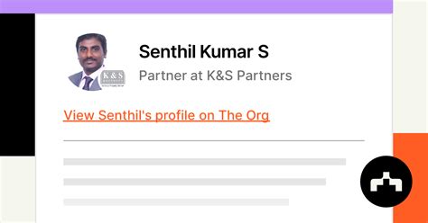 Senthil Kumar S Partner At Kands Partners The Org