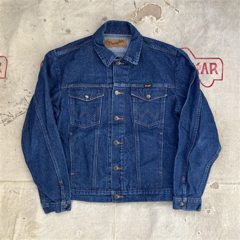 Vintage Wrangler Denim Jean Jacket Size Adult Medium Depop