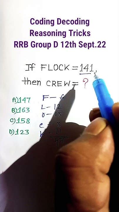 Coding Decoding Reasoning Tricks In Hindireasoning Classes Ssc Cgl Reasoning Question Shorts