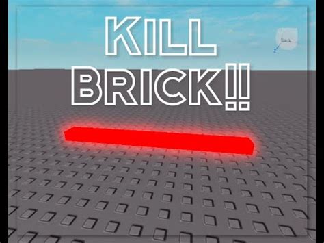 How To Make A Kill Brick Roblox Studio YouTube