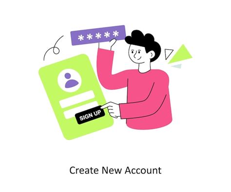 Crear Nueva Cuenta Diseño De Estilo Plano Ilustración Vectorial