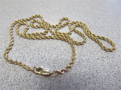 18 Inch 14k Solid Gold Rope Chain Necklace 23 Mm Wid Gem