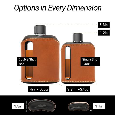 Ragproper Modern Glass Hip Flask Durable Leather