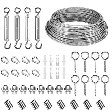 30m Corde En Acier Inoxydable à Suspene Kit 3mm Câble En Acier