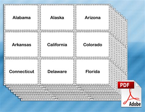 Free Printable Us States And Capitals Flash Cards Social Studies