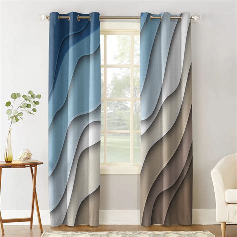 Blue And Brown Living Room Curtains