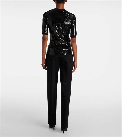 블랙 Devyn 시퀸 탑 Rebecca Vallance Mytheresa