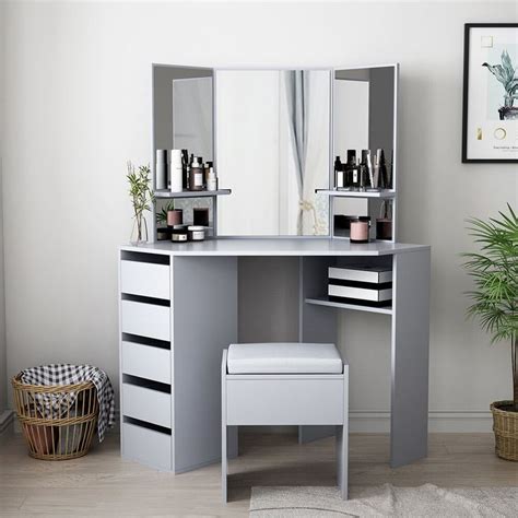 Corner Dressing Table Set With Mirror Corner Dressing Table Black Dressing Tables Dressing