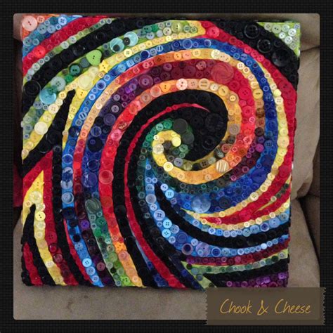 Chook And Cheese This Weeks Project Canvas Button Art