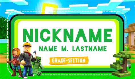 Roblox Name Tag Template Postermywall