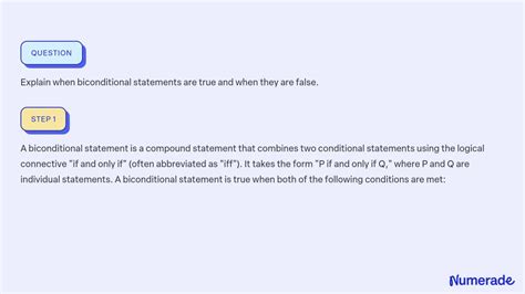 ⏩solved Explain When Biconditional Statements Are True And When They