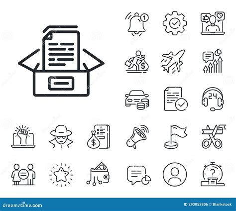 Documents Box Line Icon Doc Files Page Sign Salaryman Gender