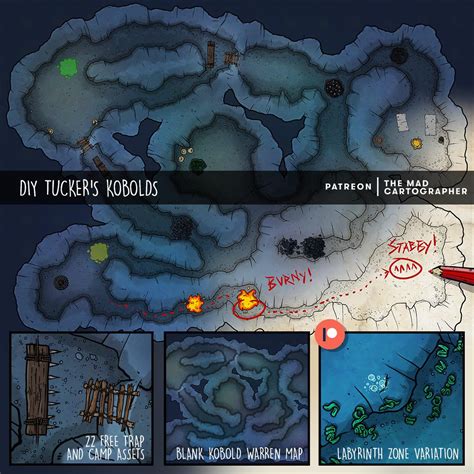 Diy Tuckers Kobolds Free Blank Map And Trap Assets 22x16 Rroll20