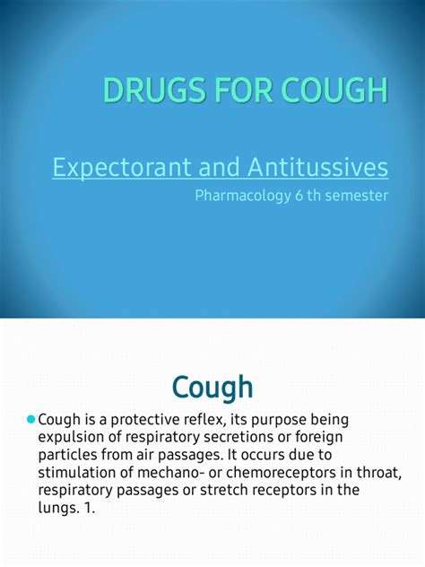 Expectorant And Antitussive Pdf Cough Drugs