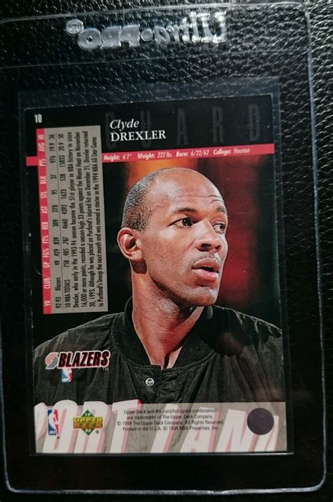 1994 Upper Deck Electric Diamond 10 Clyde Drexler Portland Trail Blazers Nm Mt Ebay