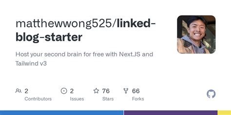 Github Matthewwong525linked Blog Starter Host Your Second Brain For Free With Nextjs And