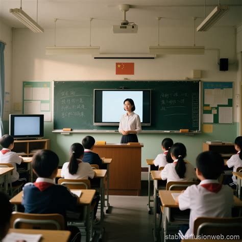 Classroom Scene With Students And Teacher Stable Diffusion Online