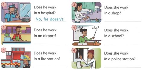 Unit 9 Grammar Where Does He Work He Works In A Alloschool