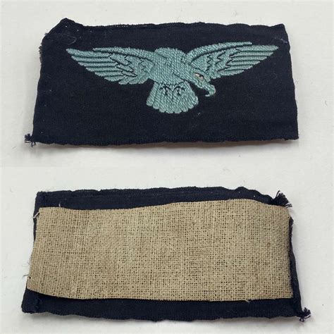 Ww2 British Raf Waaf Shoulder Embroidered Eagle Patch Black Backing