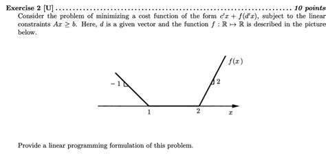 Solved Exercise 2 U 10 Points Consider The Problem Of Minimizing A Cost Function Of The Form