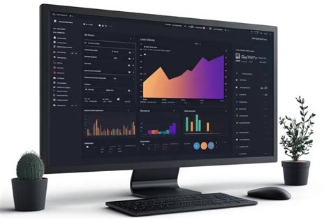 modern personal computer displaying business analytics software with