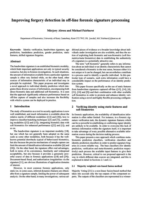 Pdf Improving Forgery Detection In Off Line Forensic Signature Processing