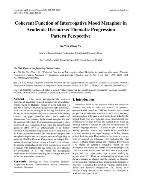 Pdf Coherent Function Of Interrogative Mood Metaphor In Academic