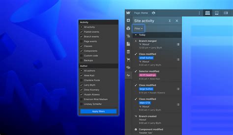 Find What Youre Looking For Faster In The Site Activity Log With Filters Webflow Updates