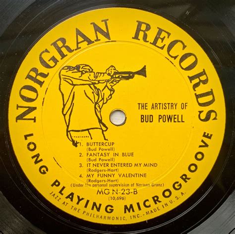 Bud Powell The Artistry Of Bud Powell Norgran Mg N 23 10
