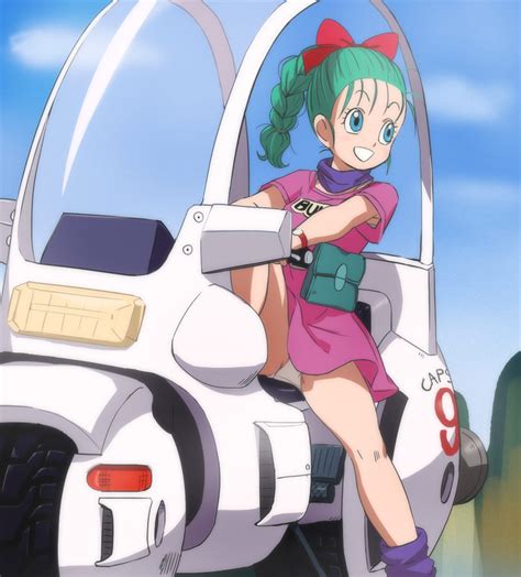 Safebooru 1girl Aqua Hair Blue Eyes Blue Sky Braid Bulma Clouds Day