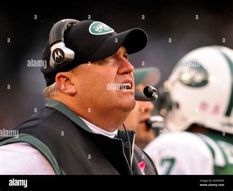 18 October 2009 New York Jets Head Coach Rex Ryan During The First