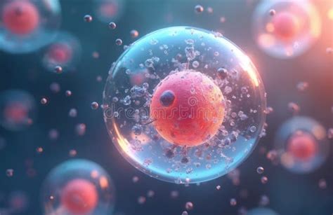 Schematic 3d Illustration Cell Structure Focus On Nucleus Within Cell