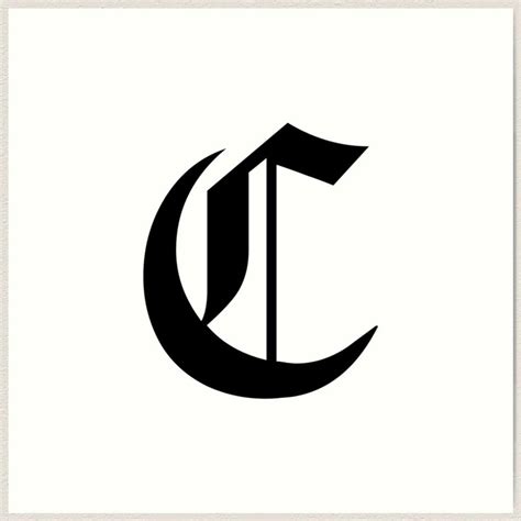 C Old English Initial Black Letter C Art Print C In A Cool Font