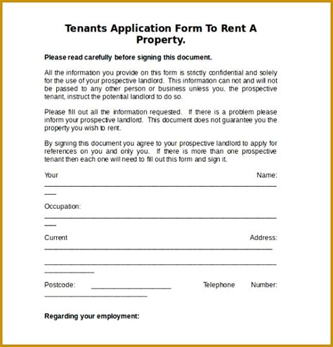 6 Tenant Reference Form Template Fabtemplatez