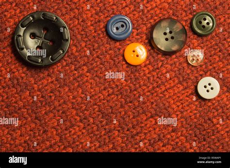Various Sewing Buttons On Textile Background Stock Photo Alamy