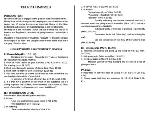 Church Finances Tntc Pdf Religious Belief And Doctrine
