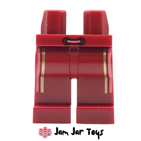 Lego Dark Red Legs With Coralgold Vertical Stripes L249