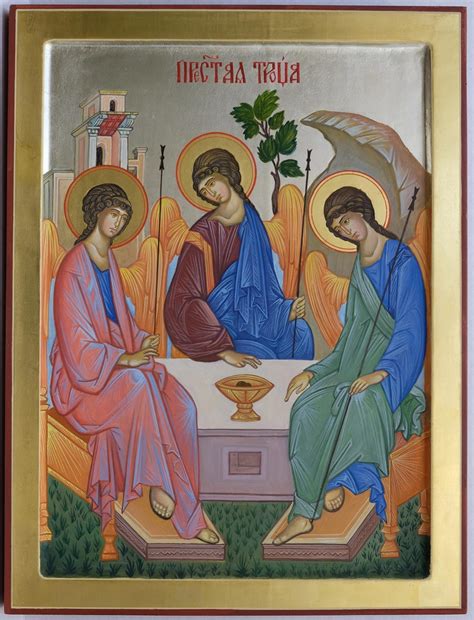 Holy Trinity Rublev Icon • Handmade Orthodox Icon • Byzantine Icon