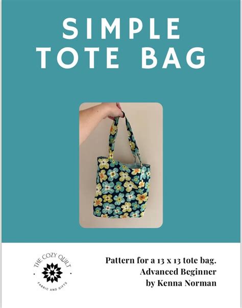 Simple Tote Bag Sewing Pattern Easy Beginner Tote Bag Sewing Pattern Pdf The Cozy Quilt