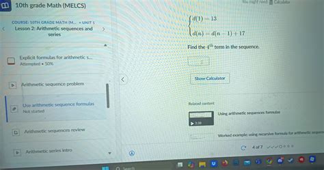 Solved 10th Grade Math Melcs You Might Need Calculator Course 10th