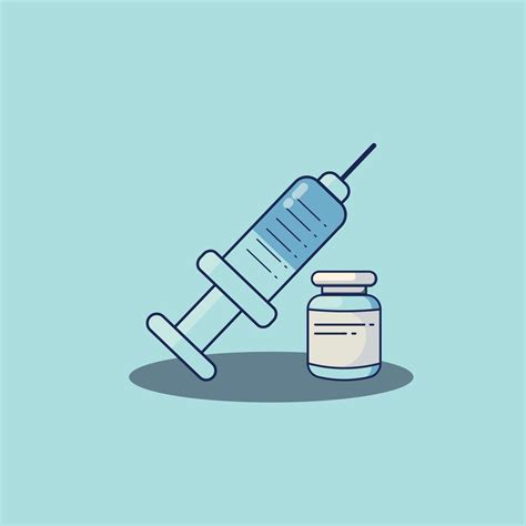 Vaccination Syringe And Vaccine Bottle Immunization Illustration