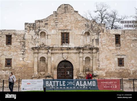 San Antonio Texas February 21 2024 Exterior View Of Historic Alamo