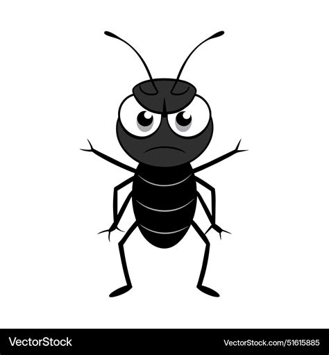 Black Aphid Bug Angry Icon Royalty Free Vector Image