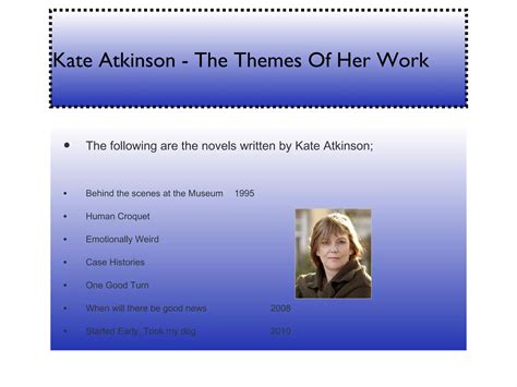 Kate Atkinson Power Point Kyle Nutt Ppt Drama Genres