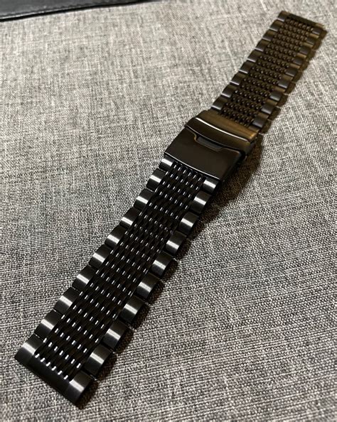 Premium 316l Pvd Black Steel Sports Watch Bracelet Strap Jubilee Mesh