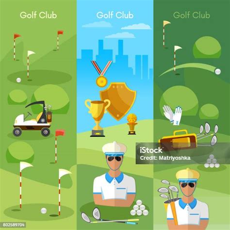 골프 클럽 배너 스포츠 골프 골프 스포츠 대회에 대 한 요소 개념 장비 골프 가방에 대한 스톡 벡터 아트 및 기타 이미지 골프 가방 벡터 캐디 Istock