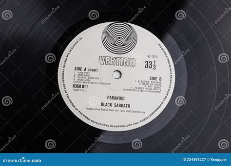 Black Sabbath Paranoid Album Editorial Photography Image Of Black